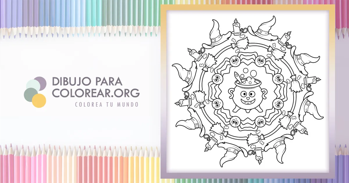Mandala de brujas de Halloween – Dibujoparacolorear.org