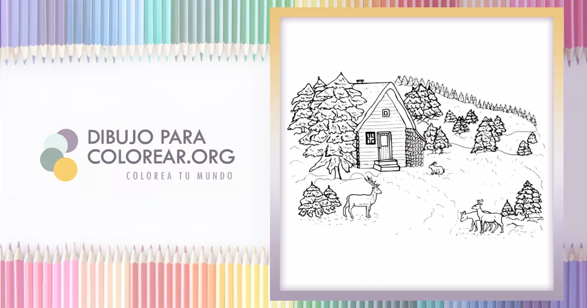 Choza en el bosque – Dibujoparacolorear.org